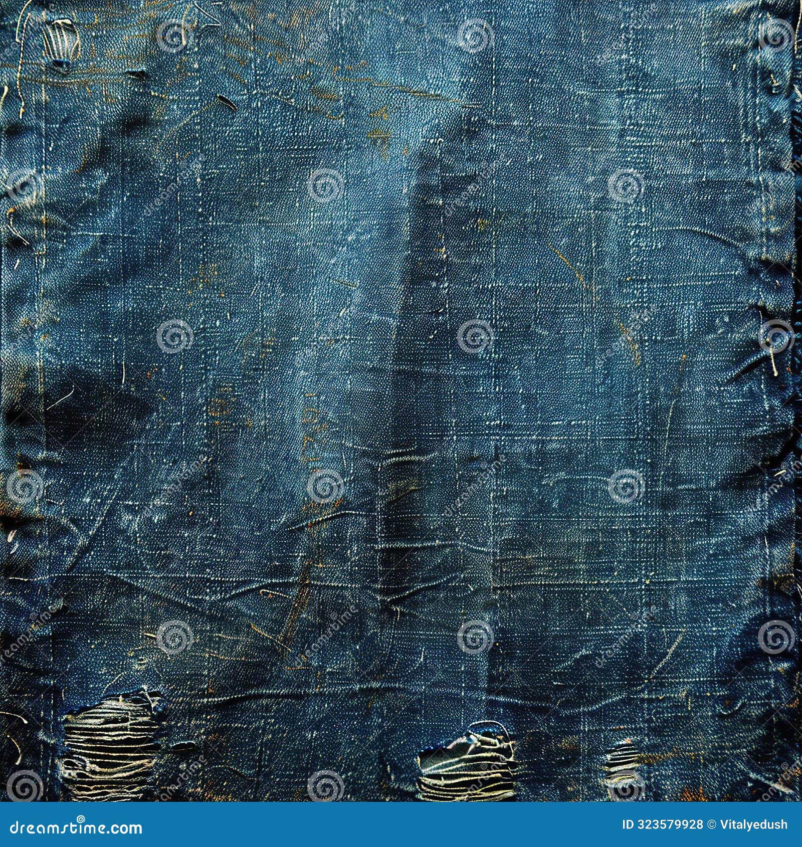 The Texture of Old, Blue Denim As a Background Stock Illustration ...