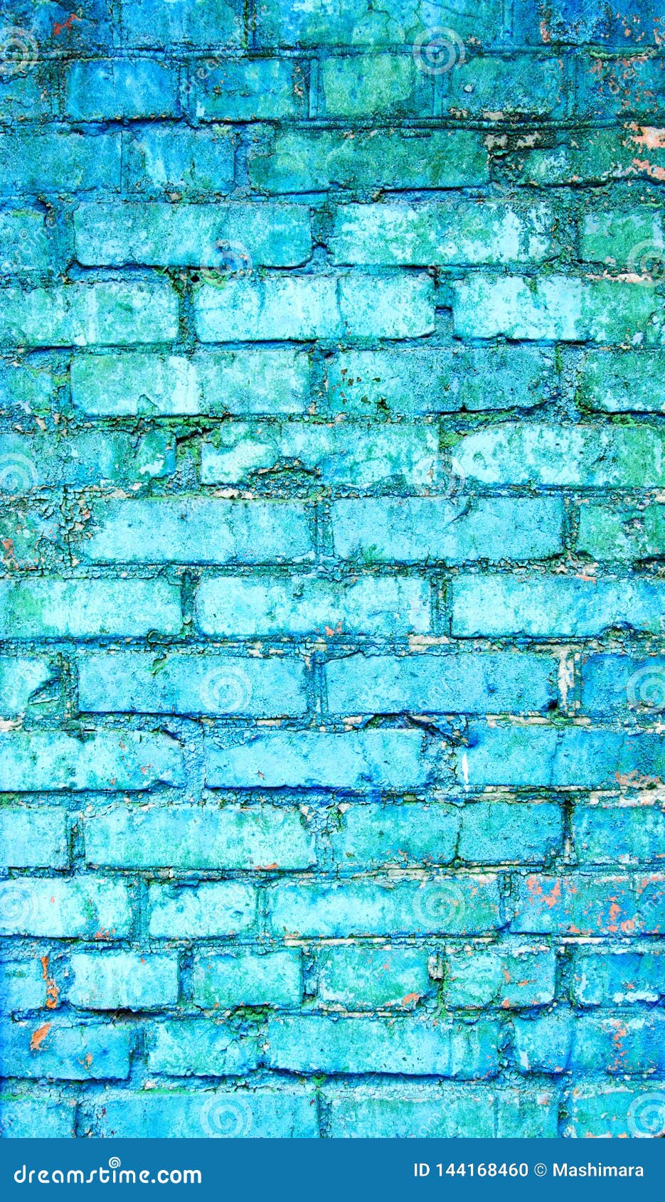 Texture of Old Blue and Gray Brick Wall Surface Stock Photo - Image of ...