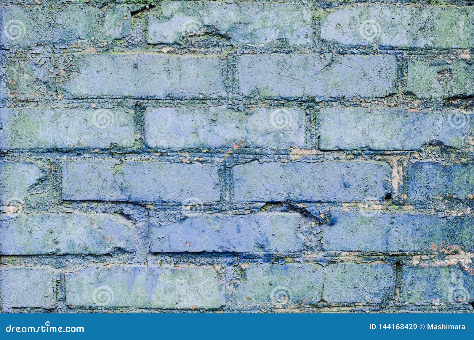 Texture of Old Blue and Gray Brick Wall Surface Stock Image - Image of ...