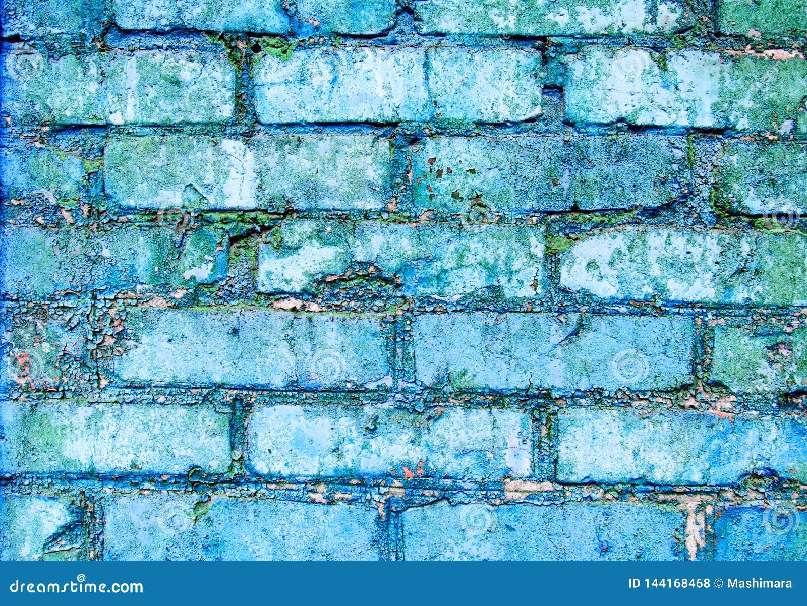 Texture of Old Blue and Gray Brick Wall Surface Stock Photo - Image of ...
