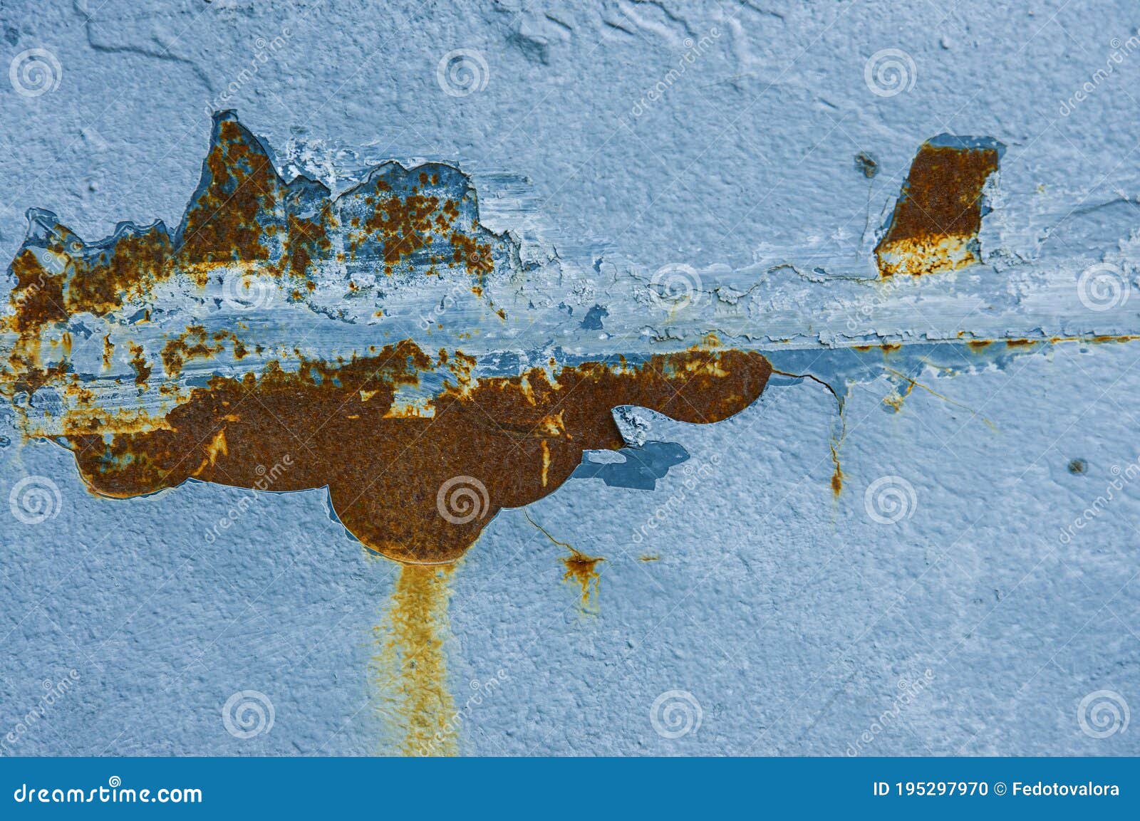 Texture of Old Blue Rusty Painted Metal Wall with Smudges Closeup Stock ...