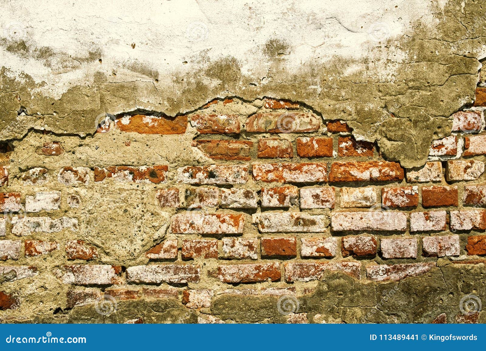 Texture of an Old Brick Wall with Broken Plaster Stock Image - Image of ...