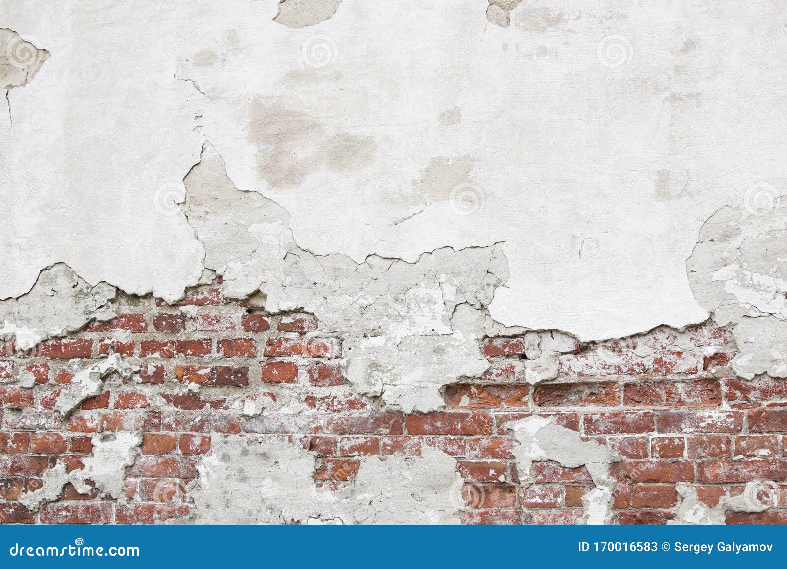 Texture of an Old Brick Wall with Fallen Plaster. Background of a ...