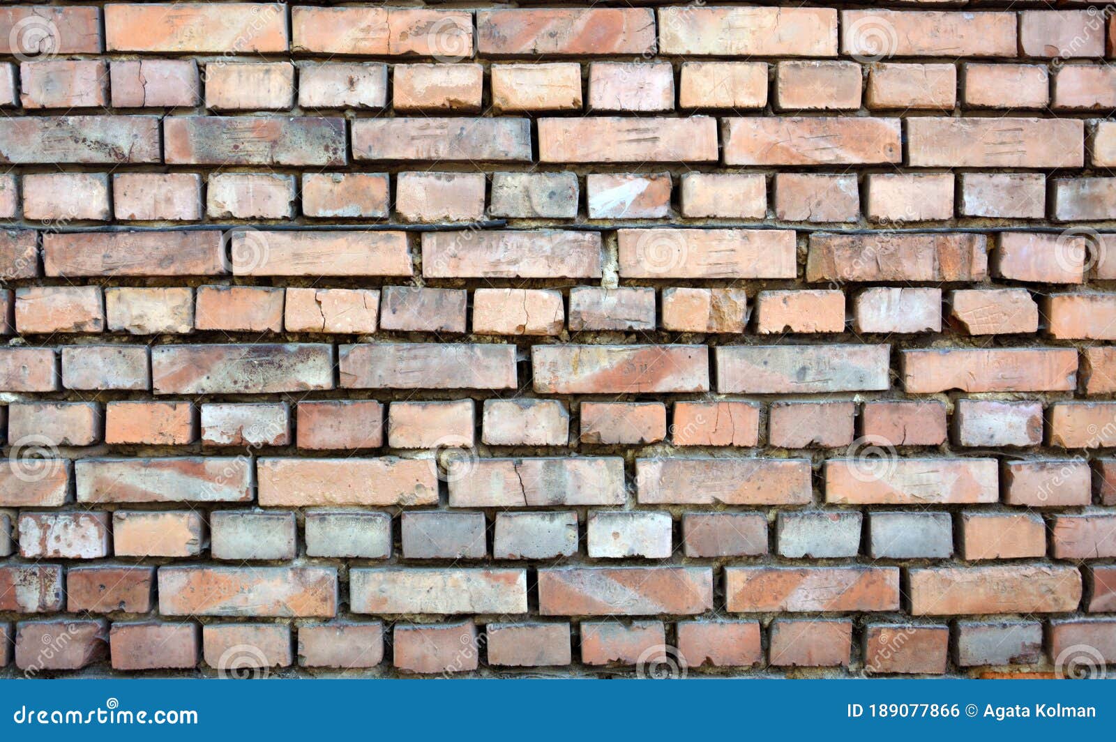 Texture of Old Brick Wall without Mortar in Gaps between Bricks Stock ...