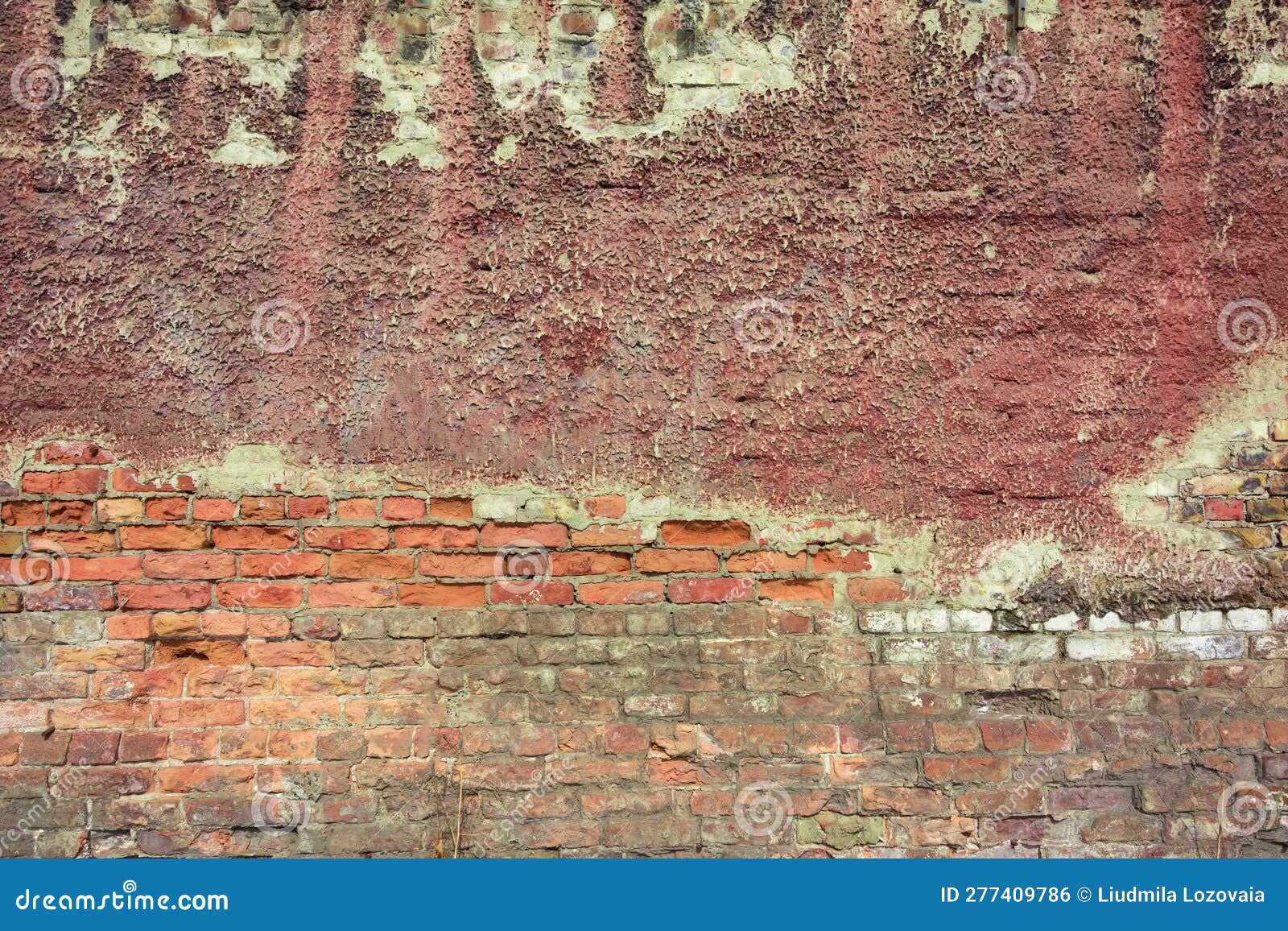 Wall With Partially Removed Plaster In The Form Of Figured Drawing Of A ...