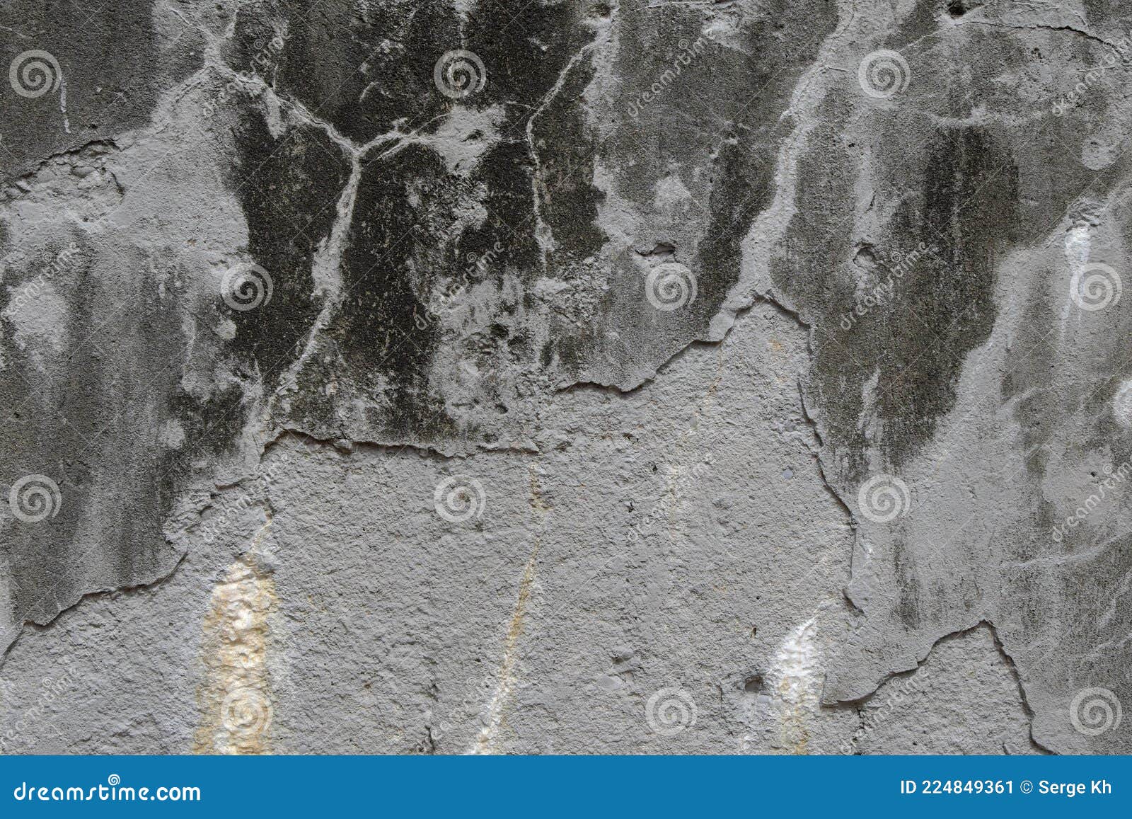 The Texture of an Old Concrete Wall with a Cracked and Crumbled Surface ...