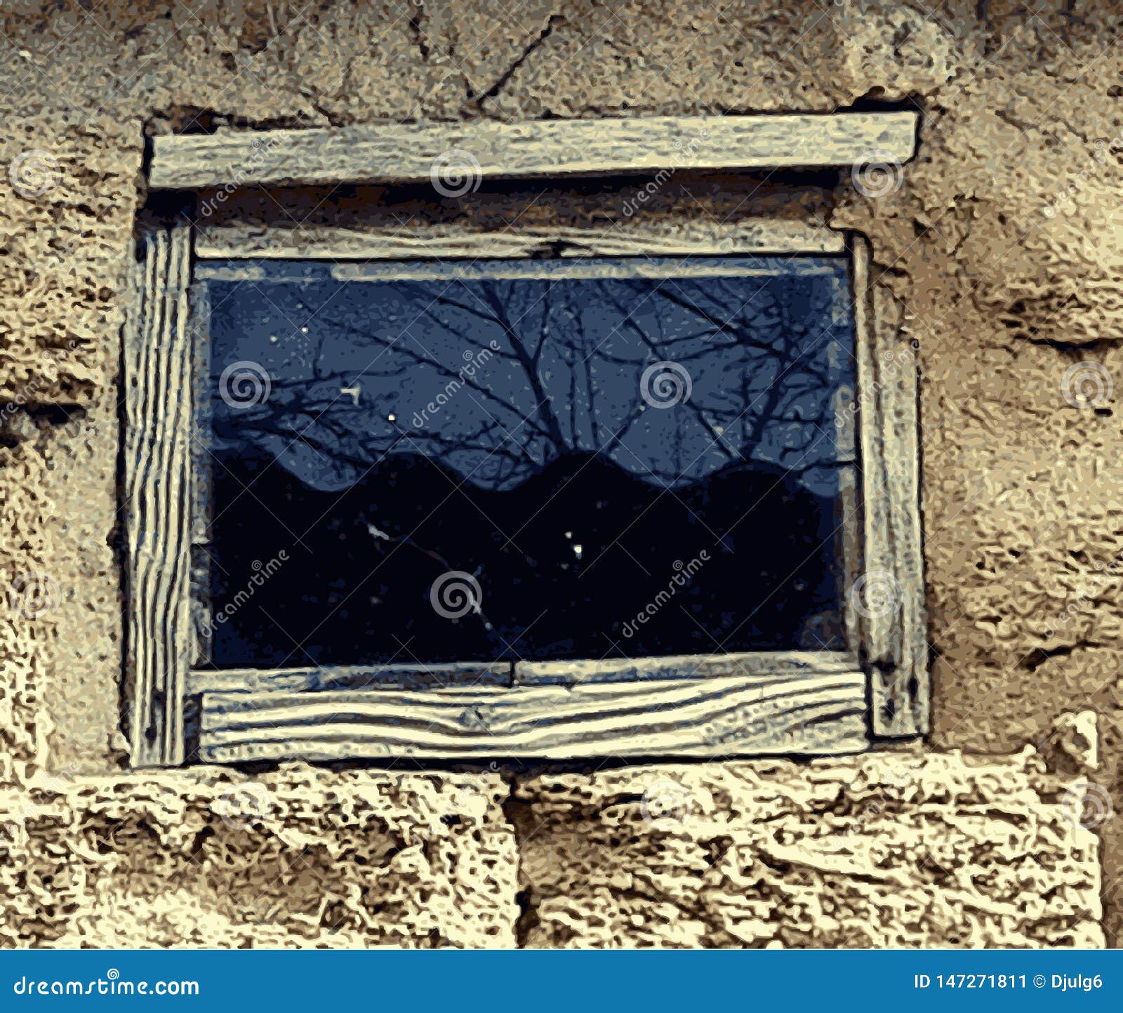 Texture from Old Coquina Limestone with Window. Rustic Window of an Old ...