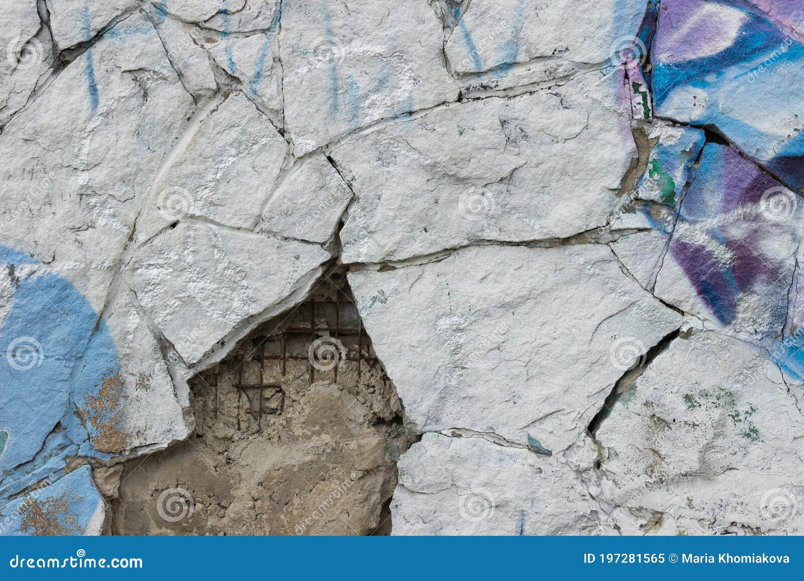 Old cracked colored wall stock image. Image of abstract - 197281565