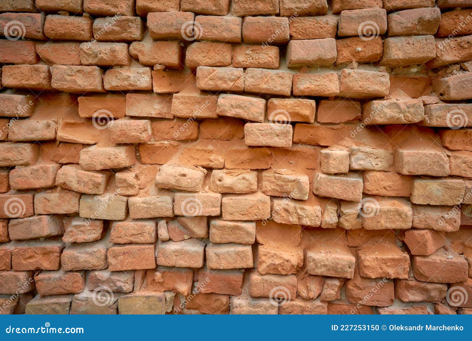 Texture of an Old Crumbling Brick Wall. Stock Photo - Image of abstract ...