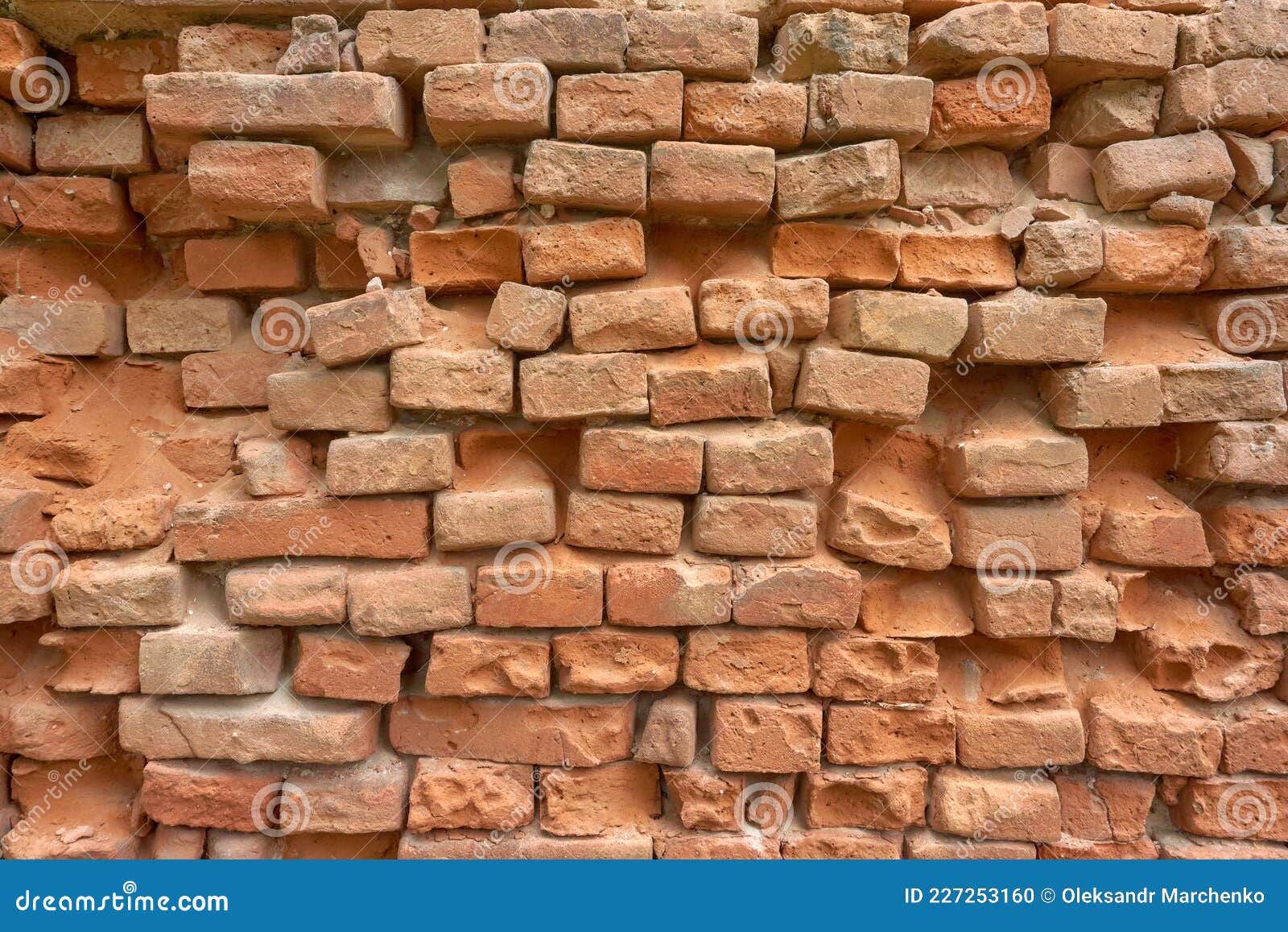 Texture of an Old Crumbling Brick Wall. Stock Photo - Image of damaged ...