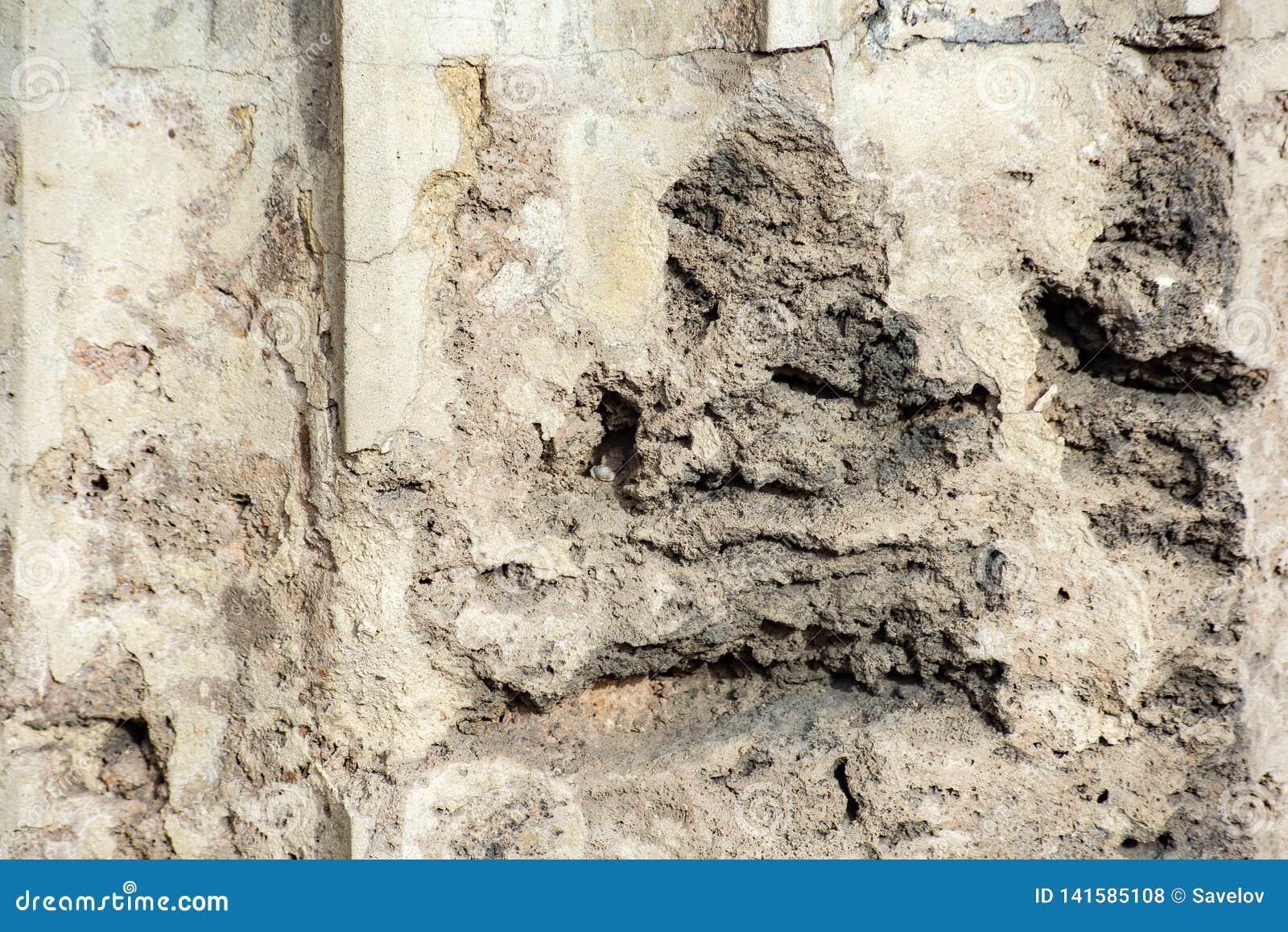 Texture of an Old Broken Stone Wall Stock Photo - Image of dirty ...