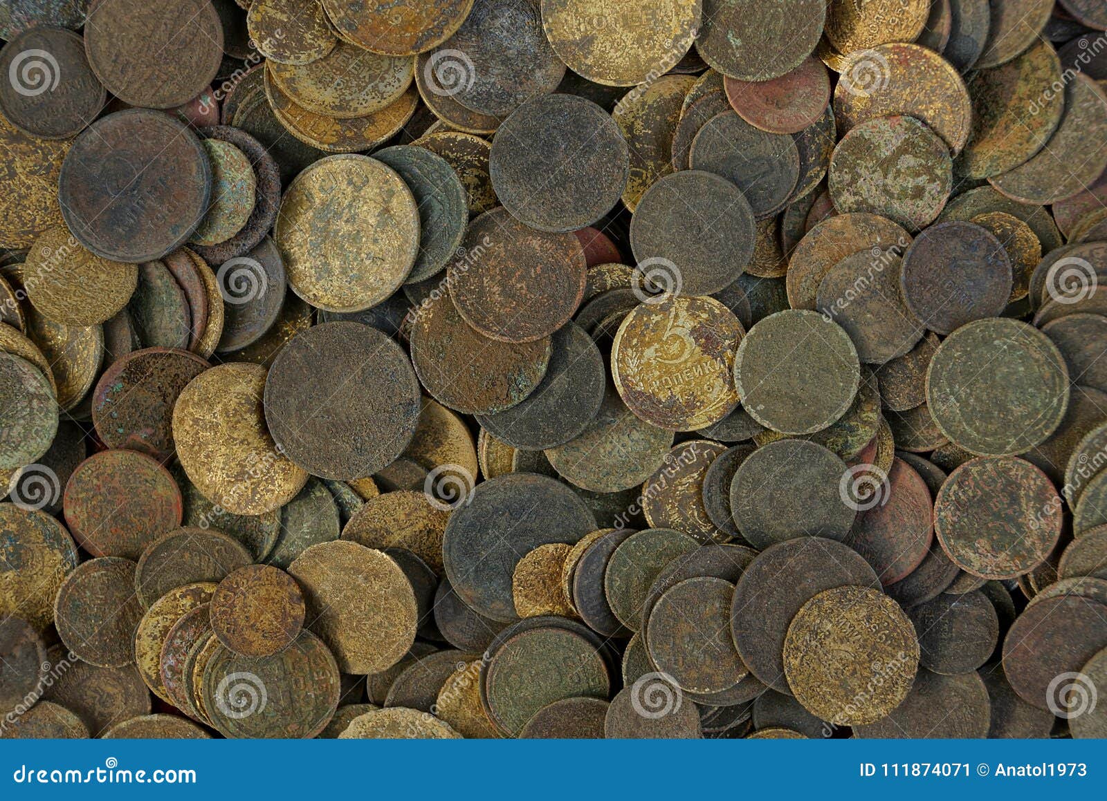 Texture of Old and Dirty Soviet Coins in the Heap Stock Image - Image ...