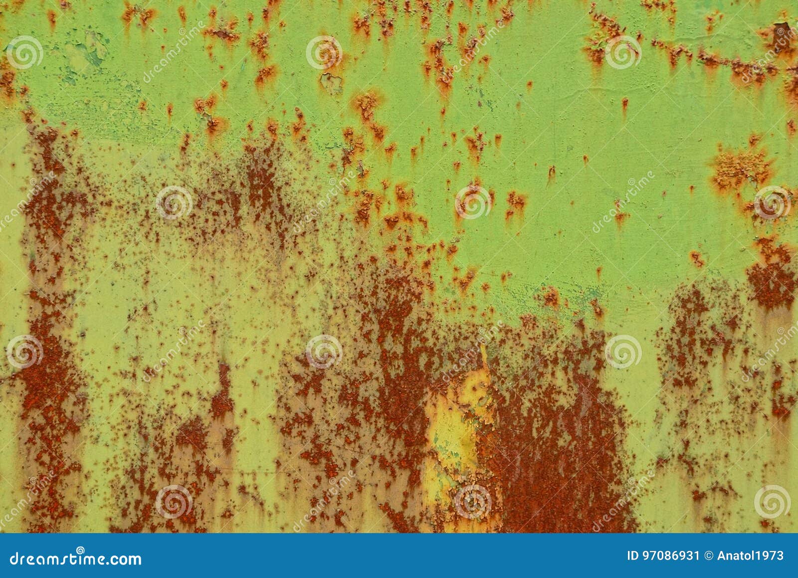 Texture of an Old Green Rusty Iron Wall of a Private Building Stock ...