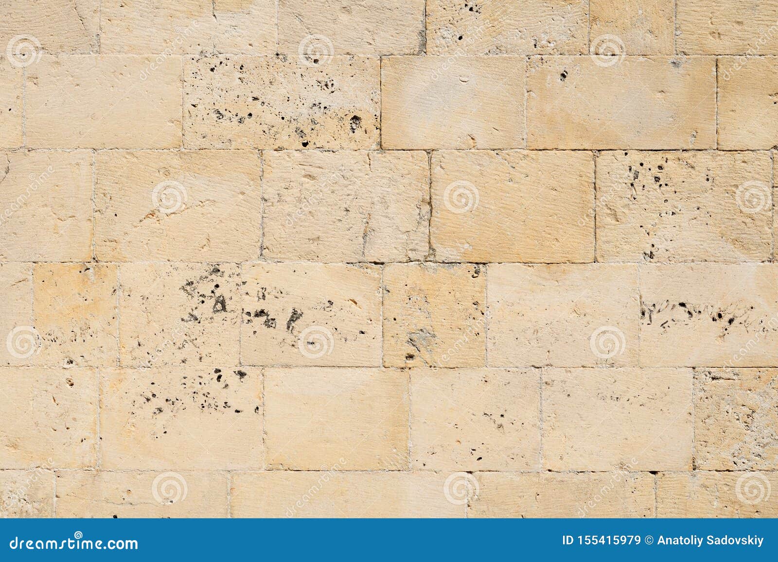 Old limestone brick wall stock image. Image of design - 155415979