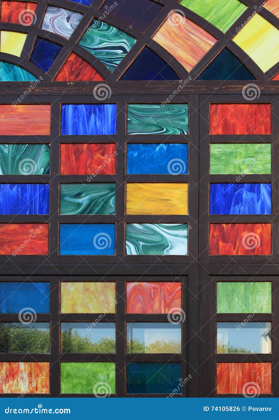Colored Stained Glass On A Round Dome Stock Image | CartoonDealer.com ...