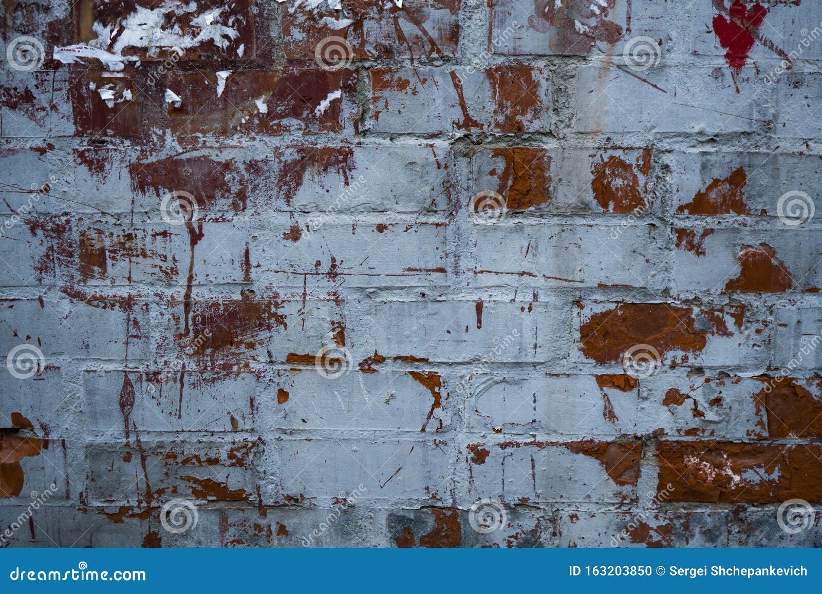 Texture of an Old Paint Covered Brick Wall Stock Photo - Image of ...