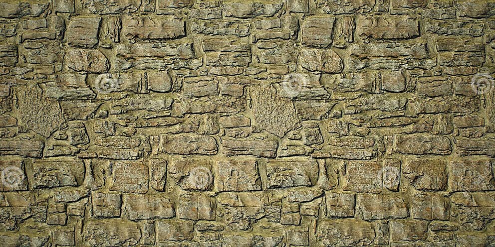 Texture of an Old Rough Stone Castle Wall. Stock Illustration ...