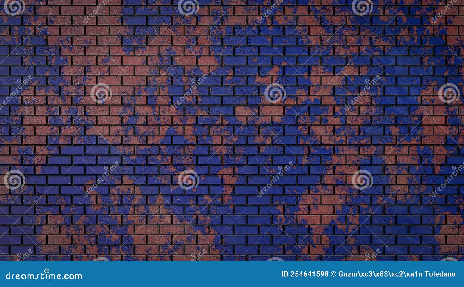 Texture of the Old Rust Broken Brick Wall of Many Rows of Bricks ...