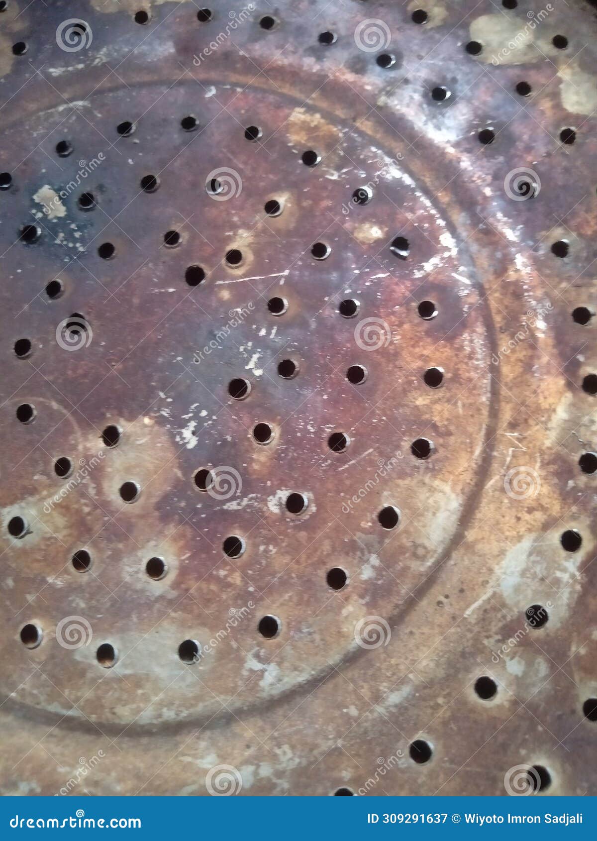 Texture of Old Rusty Copper Plate. Filter with Small Holes Stock Image ...
