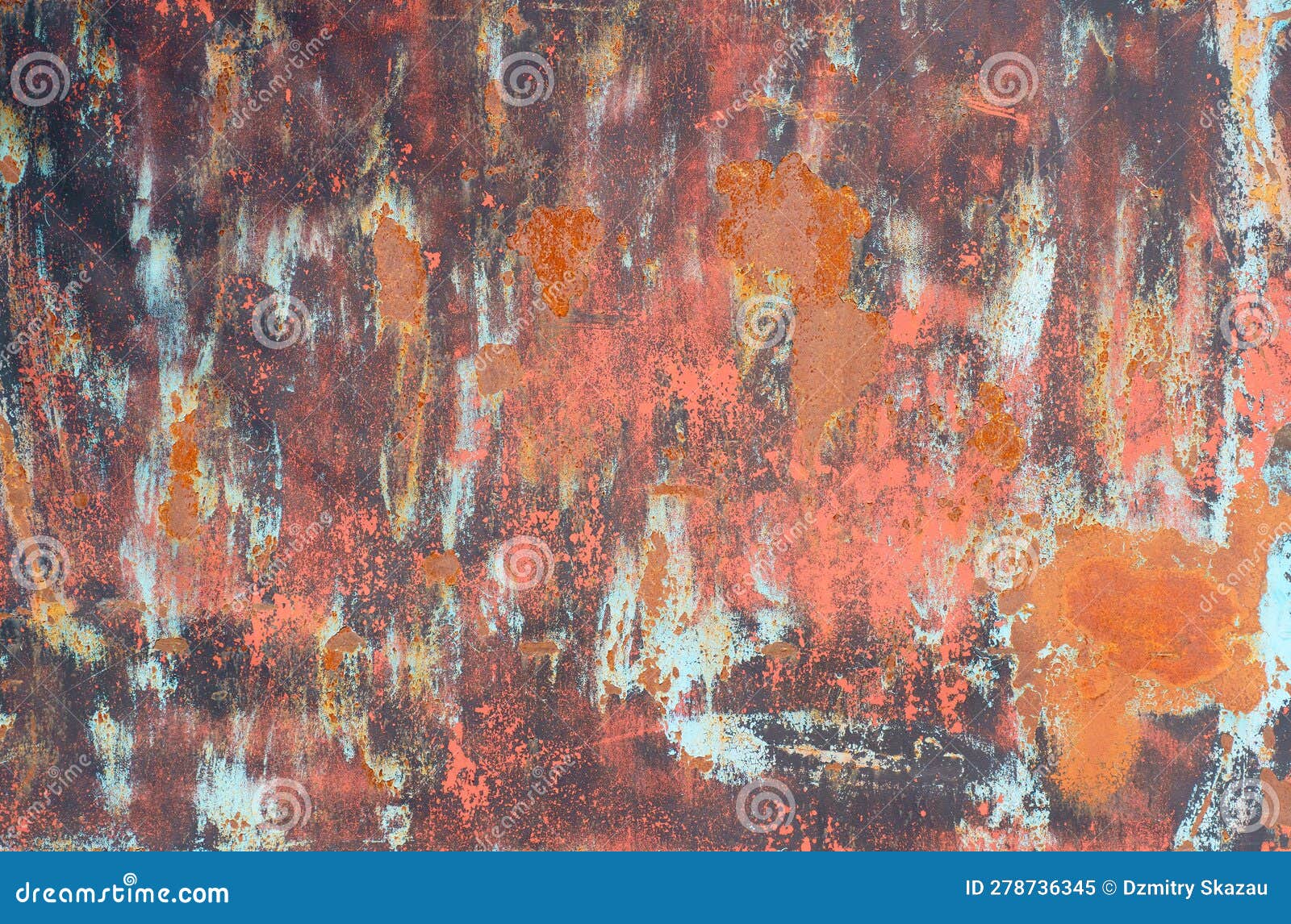 Texture of an Old Rusty Metal Sheet with Red and Gray Paint Elements ...