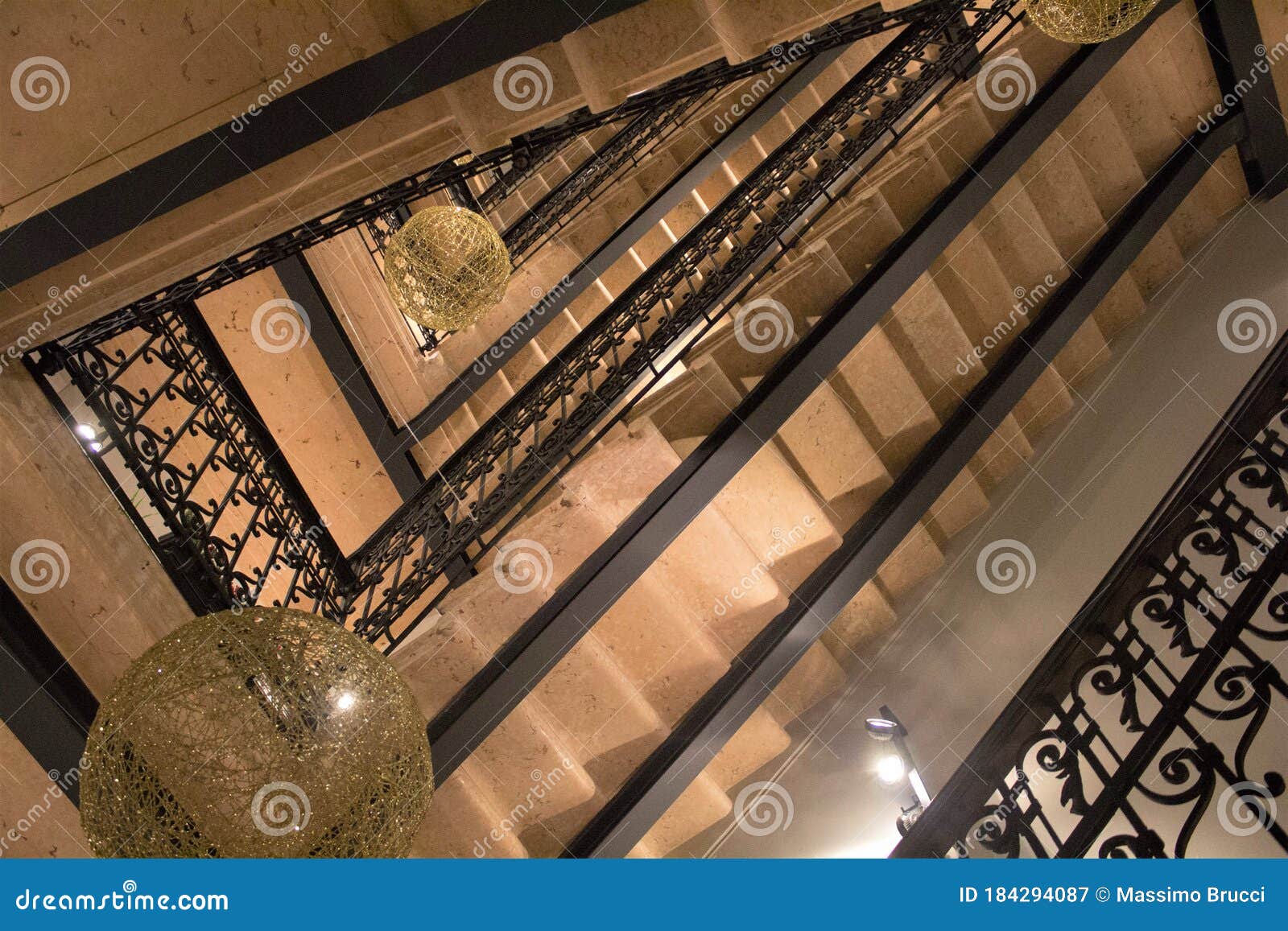 Texture of Old 50s Building Stairs Viewed from Below Stock Image ...