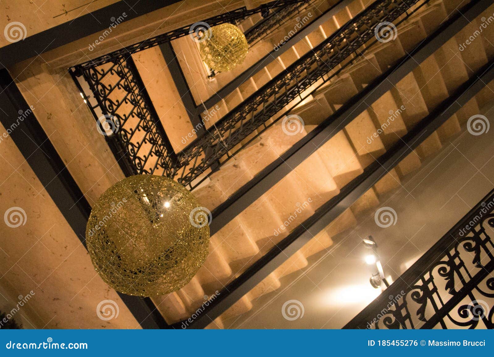 Texture of Old 50s Building Stairs Viewed from Below Stock Illustration ...