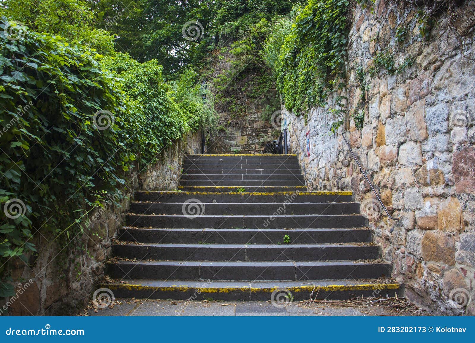 Texture of Old Stone Vintage Staircase Stairs of the Ancient Castle ...