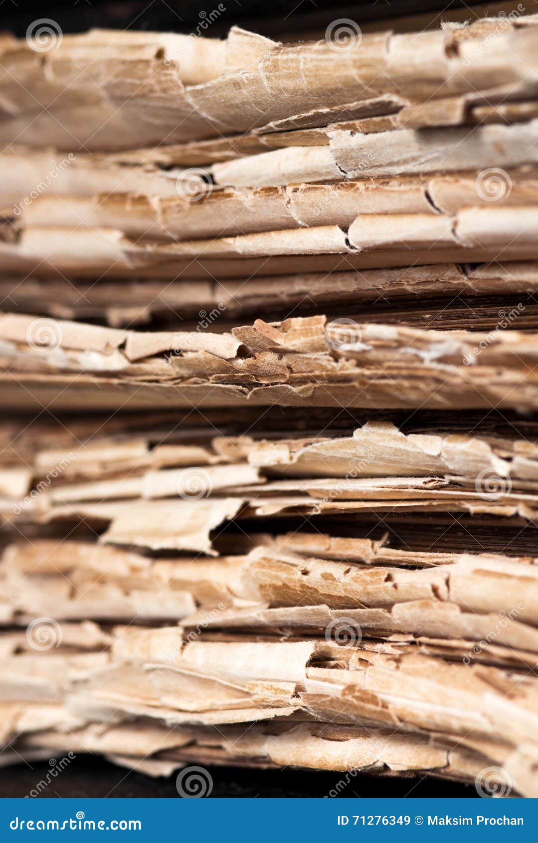 Texture of Old Tattered Sheets of Paper Stock Image - Image of stack ...