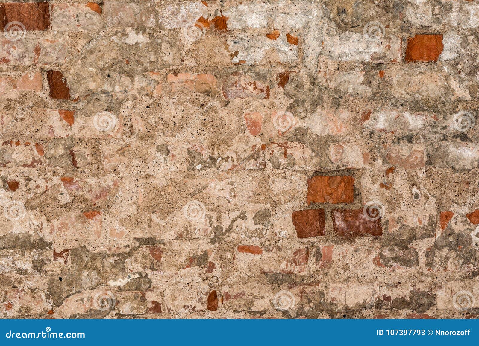 Texture of an Old Wall of an Ancient Building with a Ruined Plaster ...