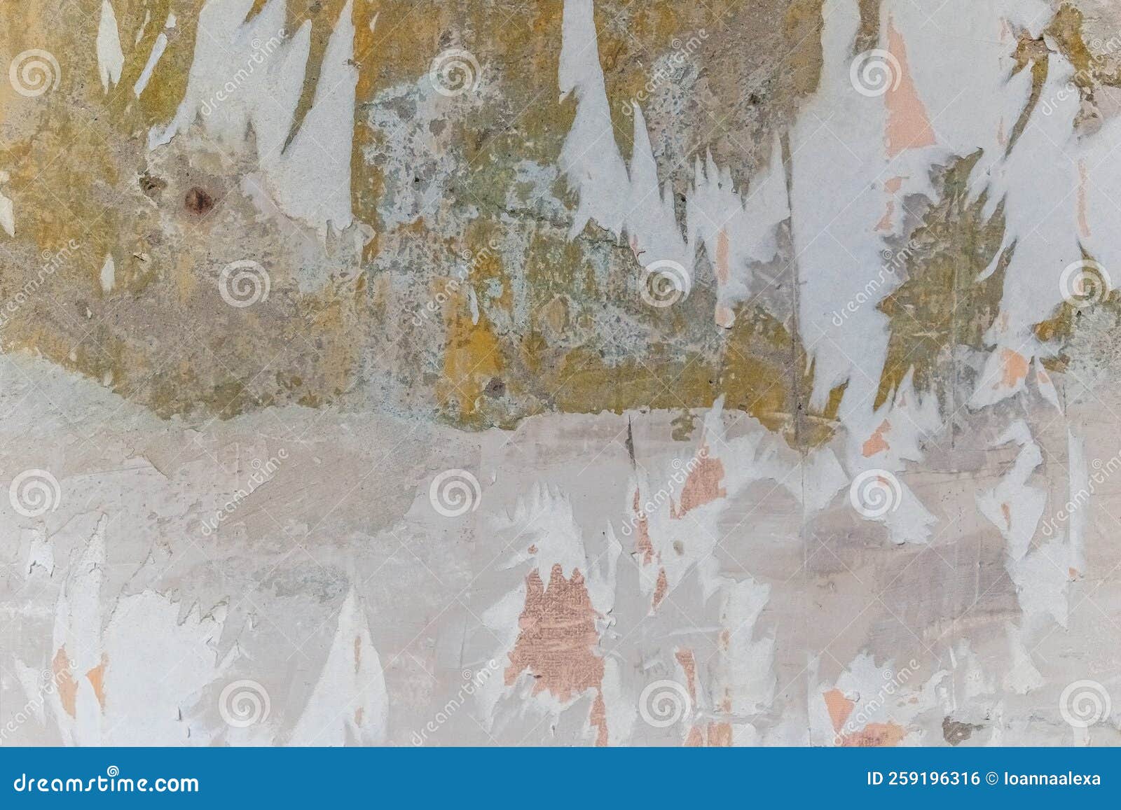 Texture of an Old Wall with Pieces of Torn Wallpaper and Plaster Stock ...