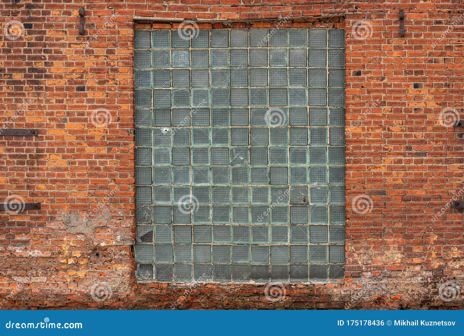 The Texture of the Old Window in the Brick Wall of the Factory Stock ...
