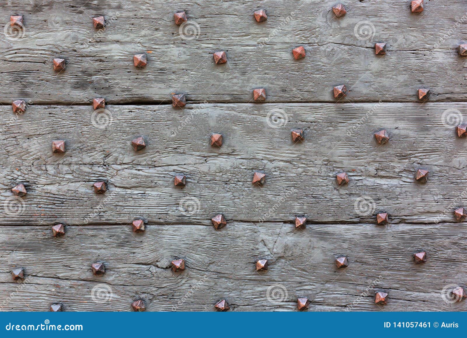 Texture of the Old Wooden Gate with Copper Thorn Stock Image - Image of ...