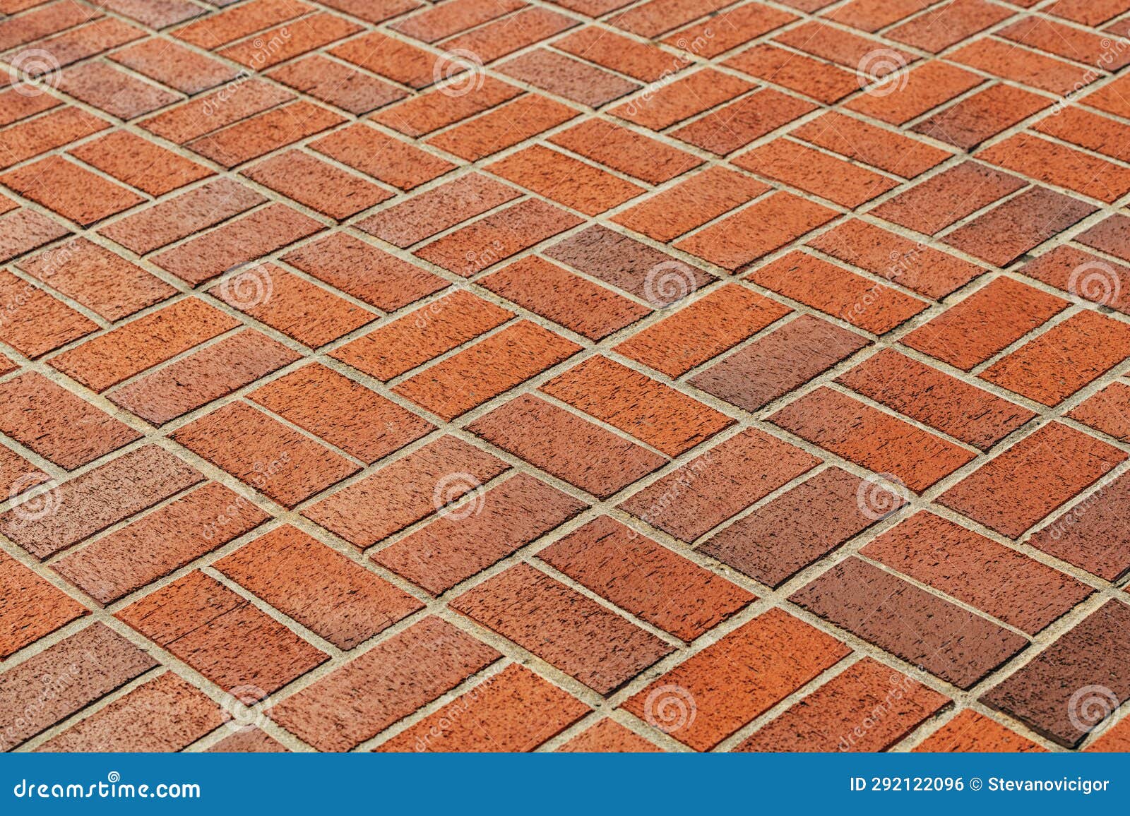 Texture of Orange Brick Pavement in Perspective As Background Stock ...