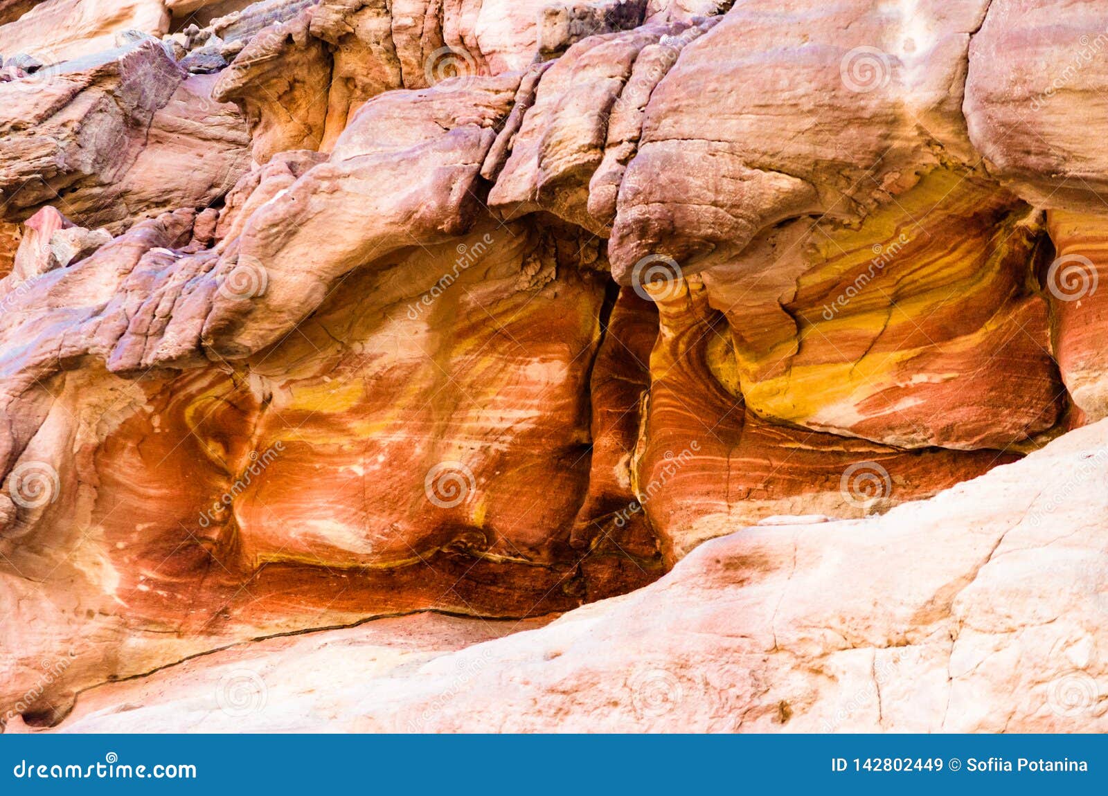 Texture of Orange Stone Rock in a Colored Canyon Close Up Stock Image ...