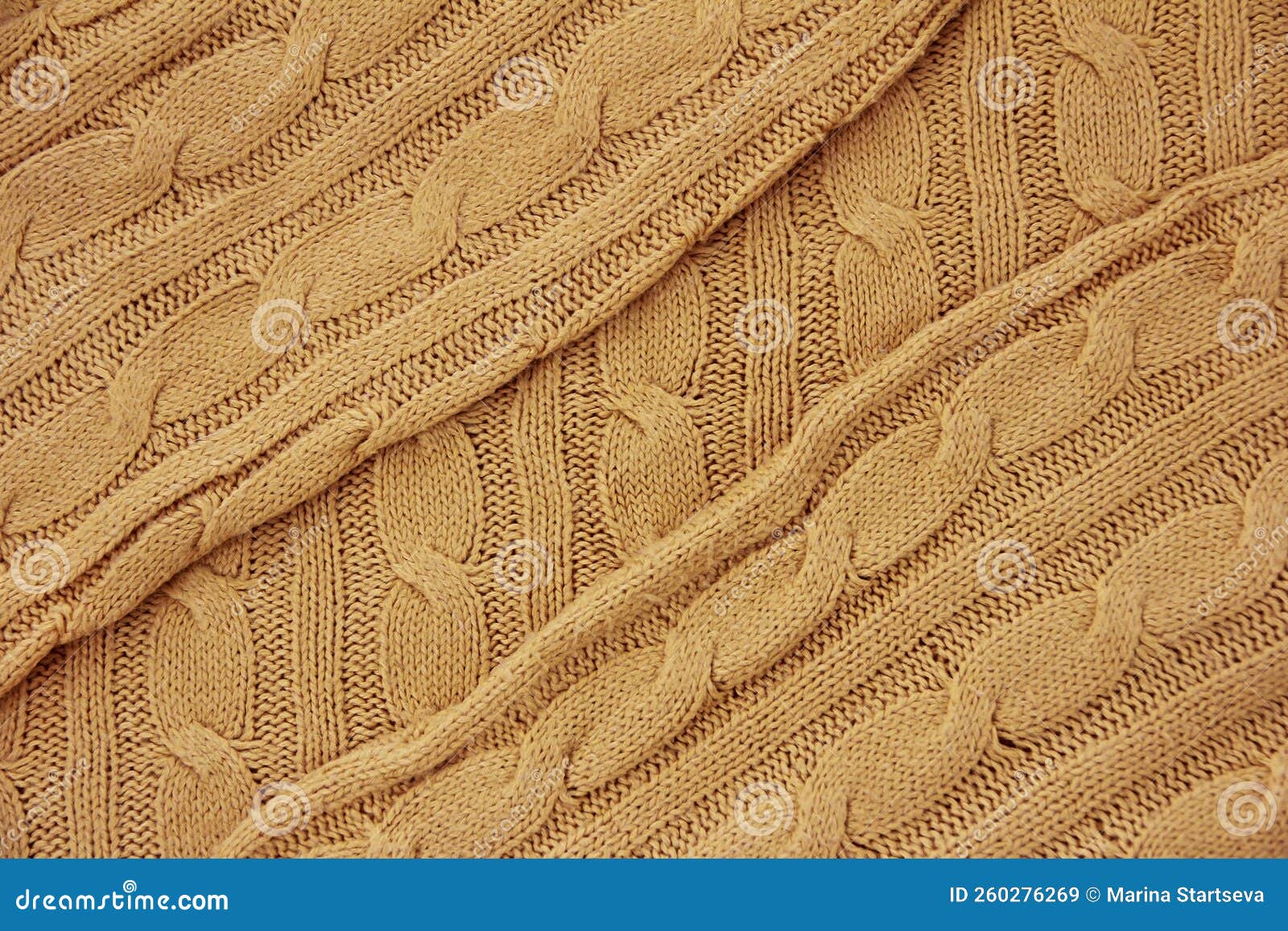 The Texture of an Orange Woolen Fabric Tied with a Pigtail Pattern ...