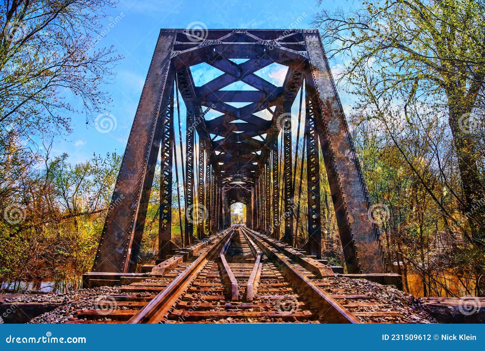 Texture Overlay on Old Steel Bridge for Train Tracks Stock Photo ...