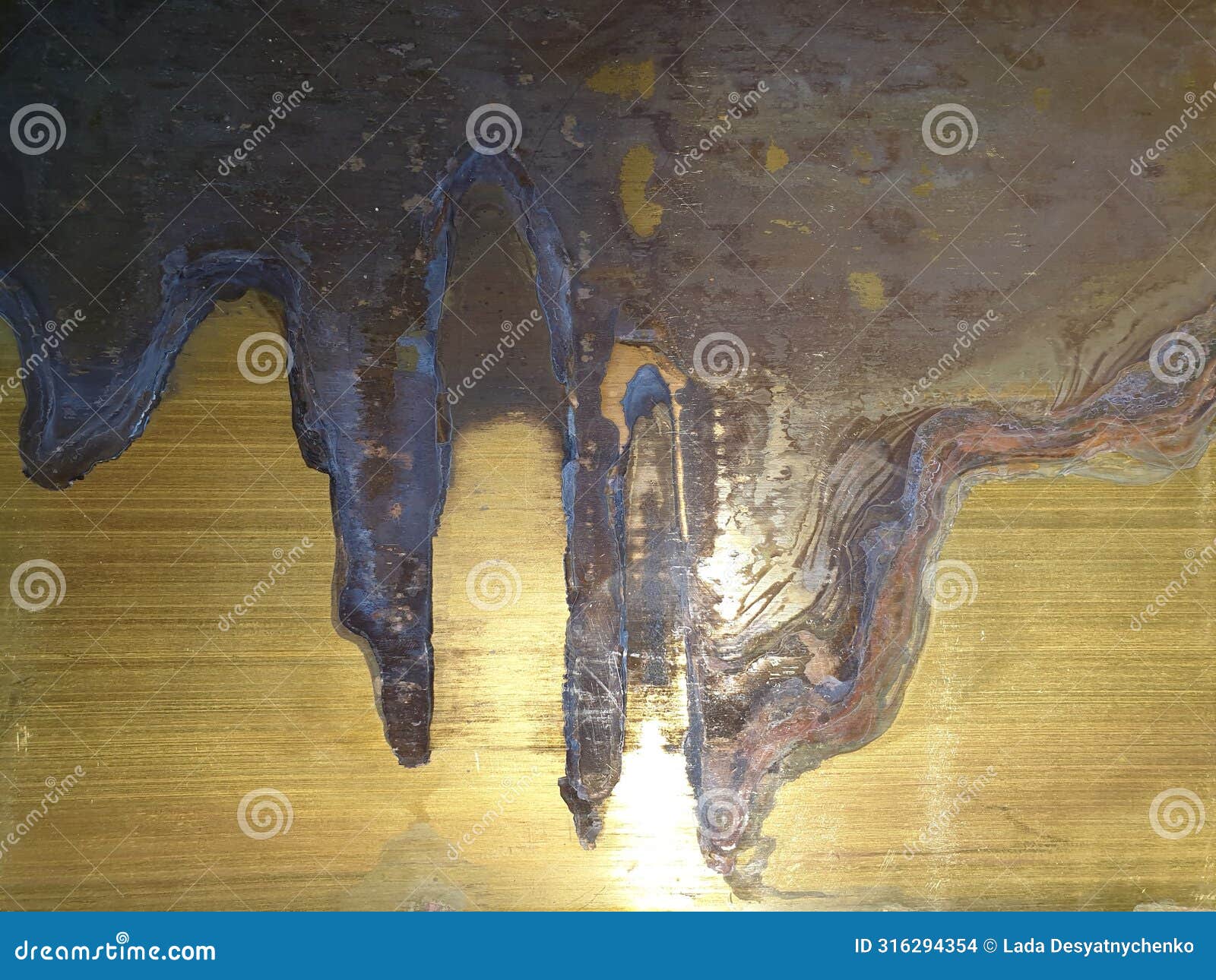 Texture of Oxidized Metal with Brass. Stock Photo - Image of lighting ...