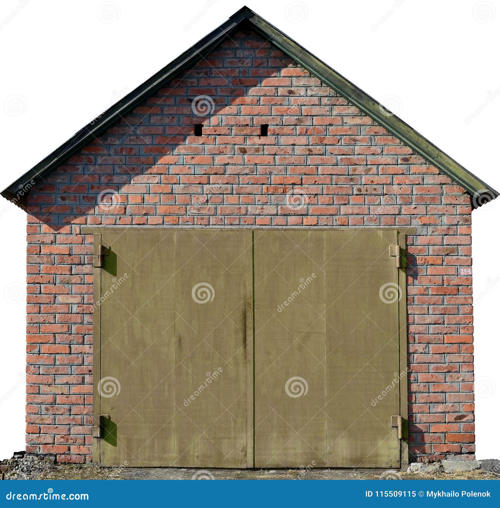 The Texture of a Painted Metal Gate from a Brick Garage Stock Image ...
