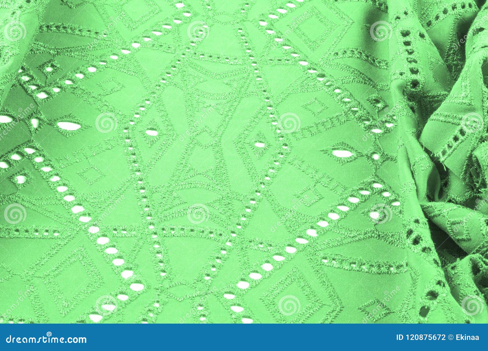 Texture, Pattern. Cloth Green Dense with Perforated Holes Stock Photo ...