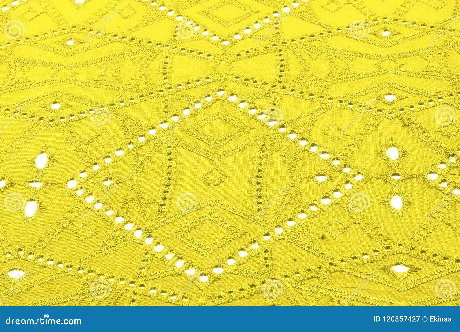 Texture, Pattern. Cloth is Yellow Dense with Perforated Holes Stock ...