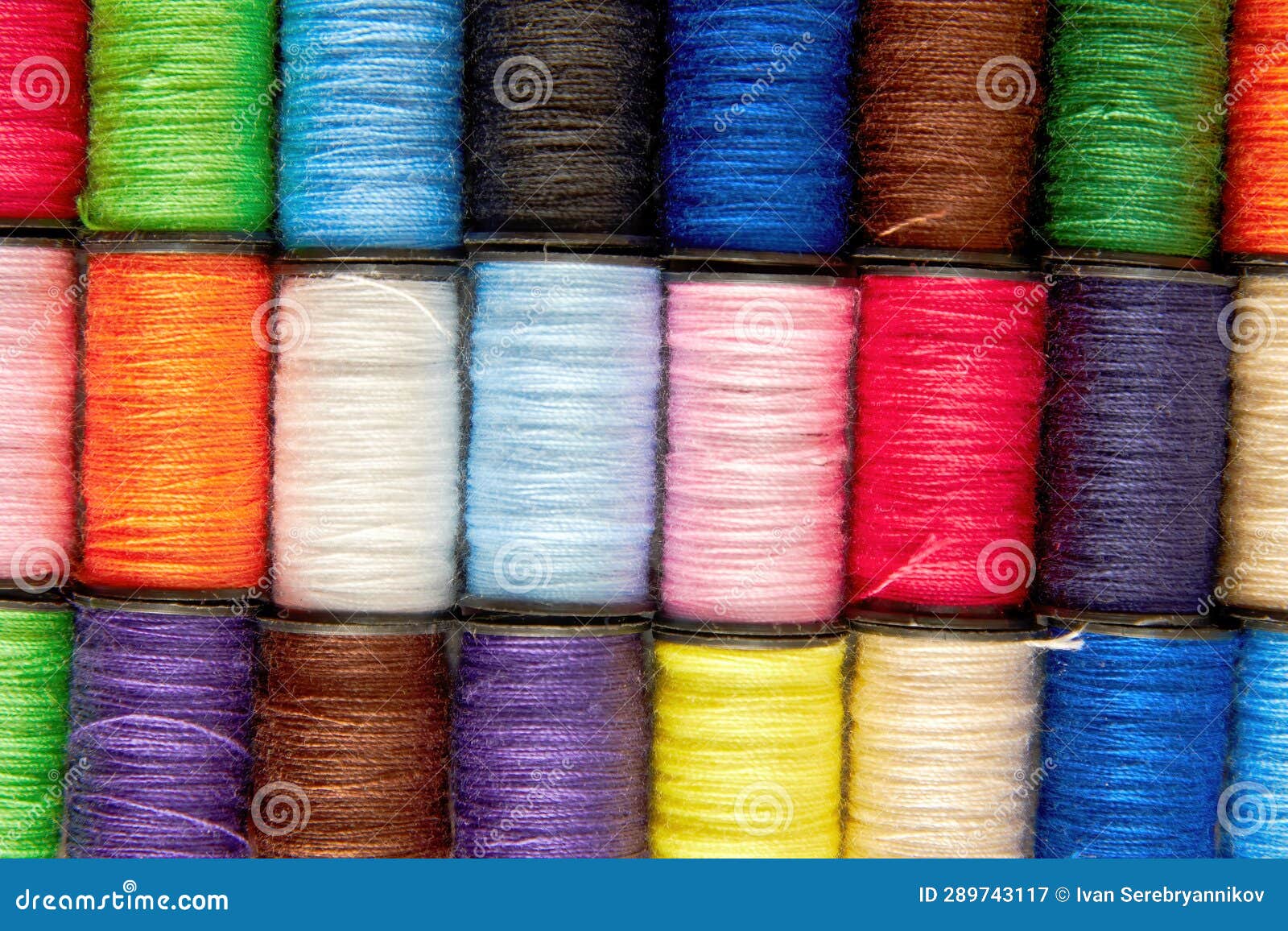 Texture Pattern of the Colorful Thread Spools Stock Image - Image of ...