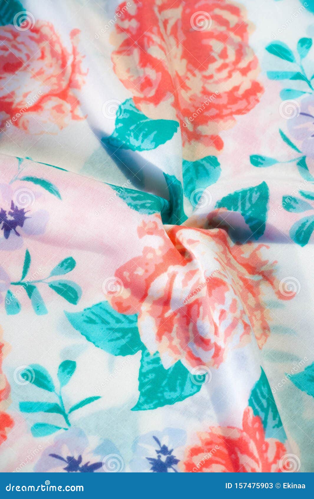 Texture Pattern Cotton Fabric. Flowers Roses on a White Background ...