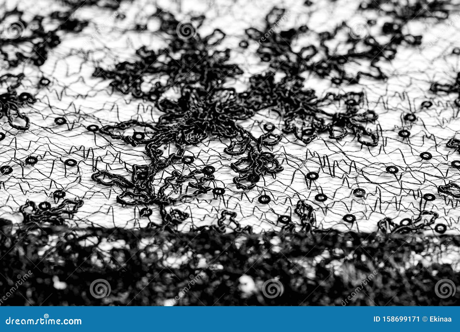 Texture, Pattern, Lace Fabric in Black on a White Background. this ...