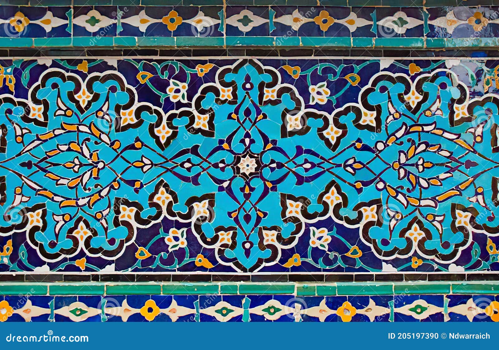 Texture or Pattern of Mosaic Tiles in the Samarkand Stock Photo - Image ...
