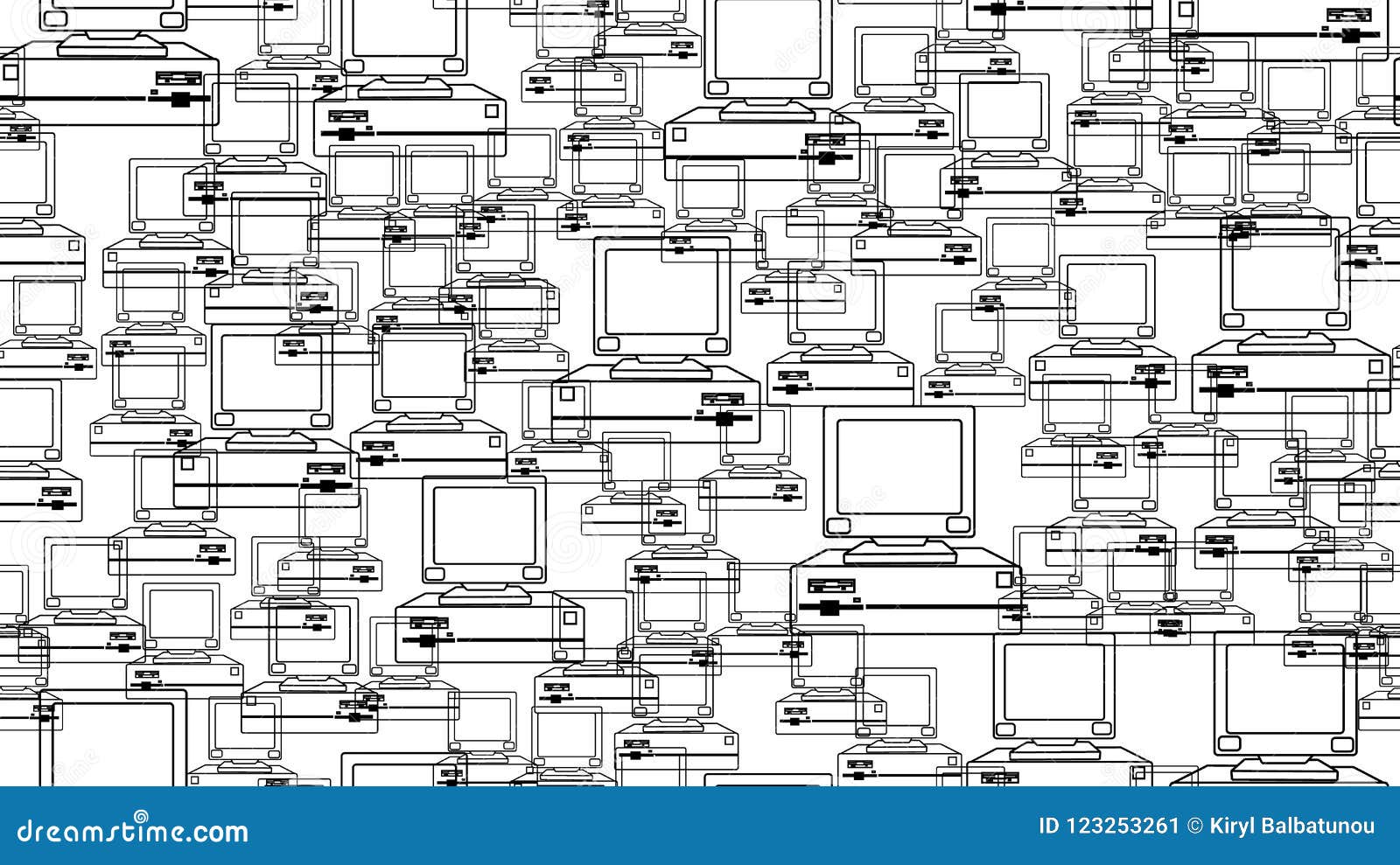 The Texture Pattern is Seamless from Old Computers with Square Monitors ...