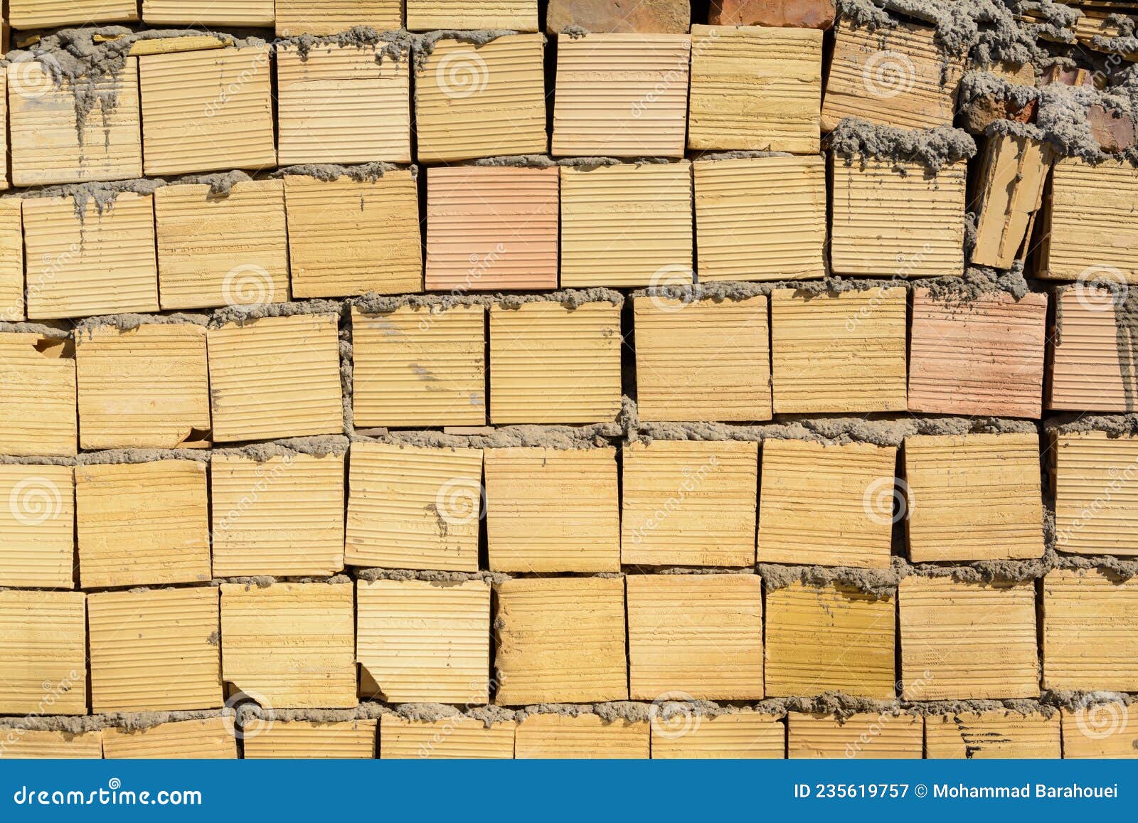Texture or Pattern of a Yellow Break Wall Stock Image - Image of ...
