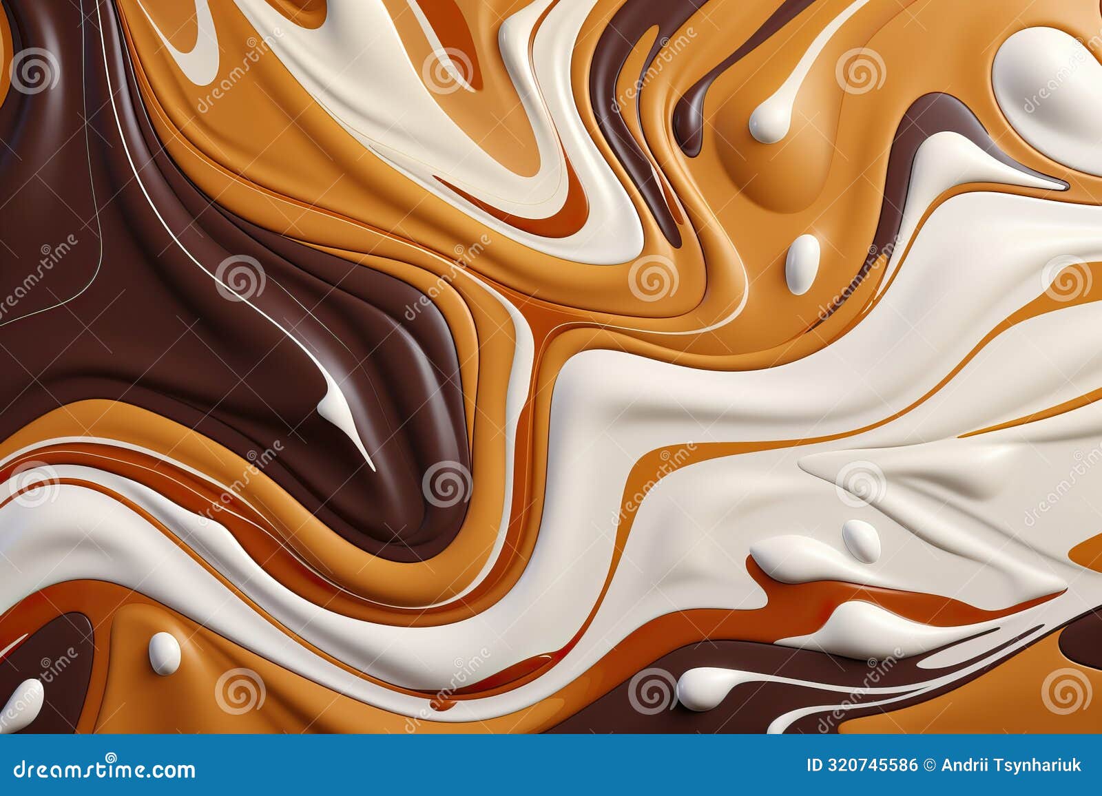 Texture from Patterns of Melted Chocolate of Different Flavors. Stock ...