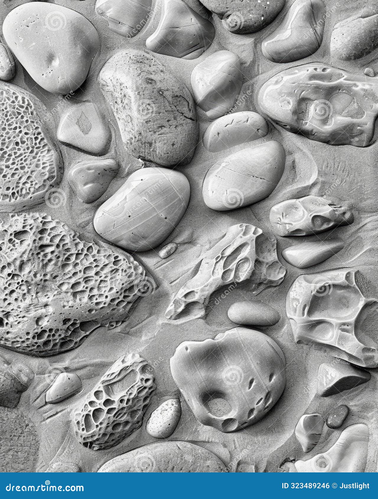 The Texture of the Pebbles Creating Interesting Patterns in the Sand ...