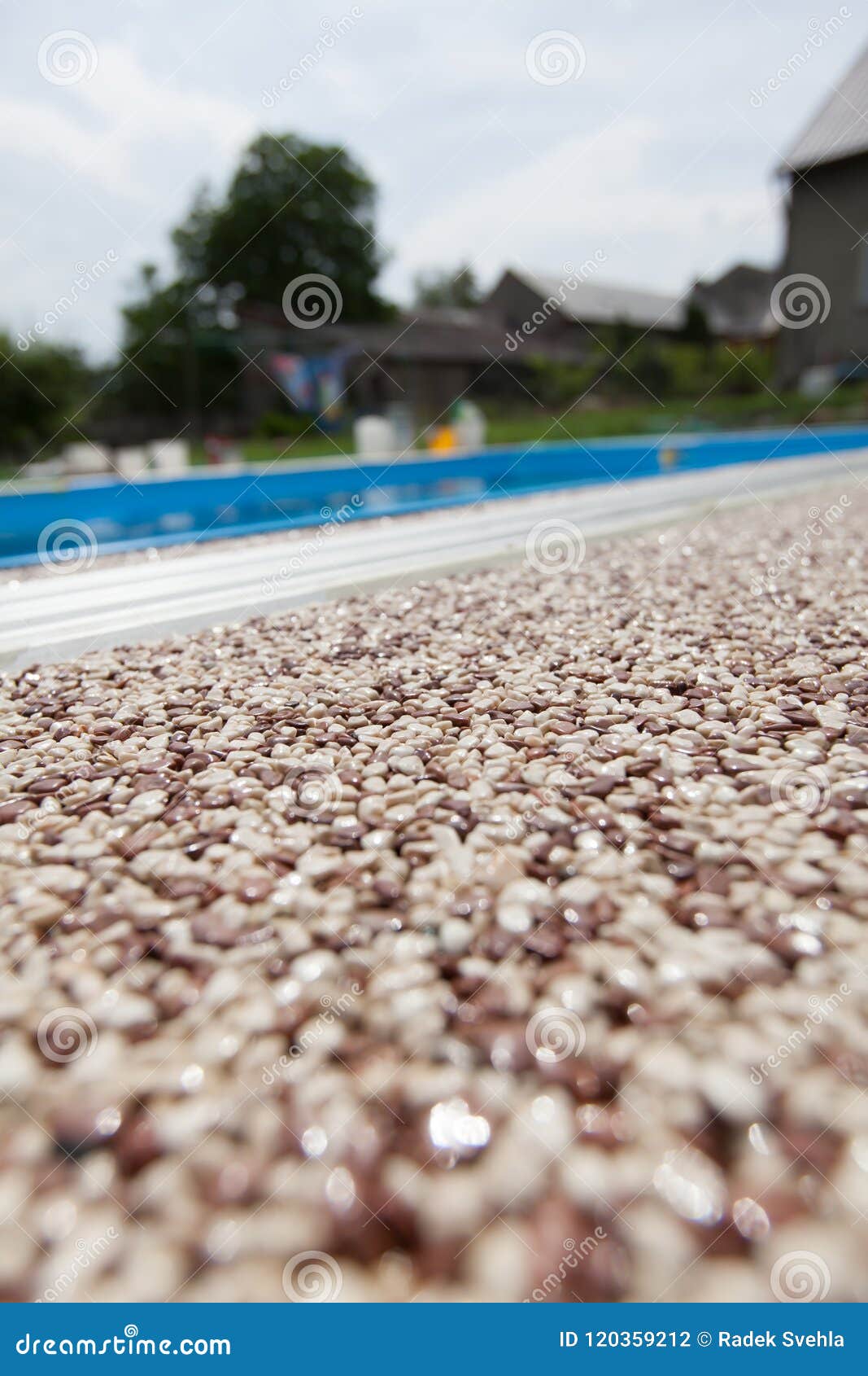 Coloured Concrete Around Pool Stock Photo - Image of exposed, chill ...