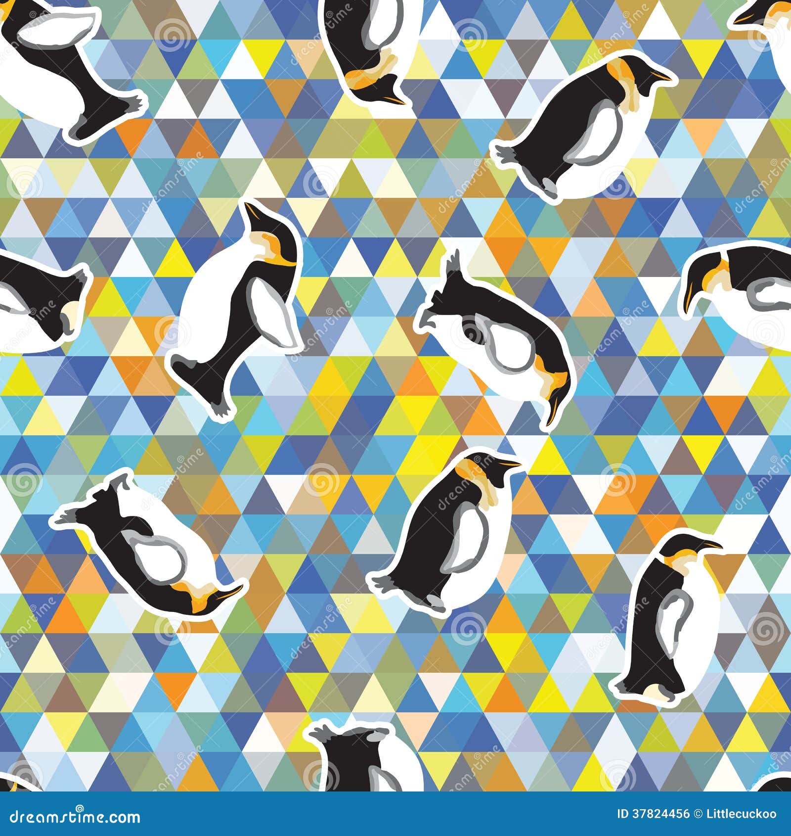 Texture with Penguins and a Triangular Design Stock Vector ...
